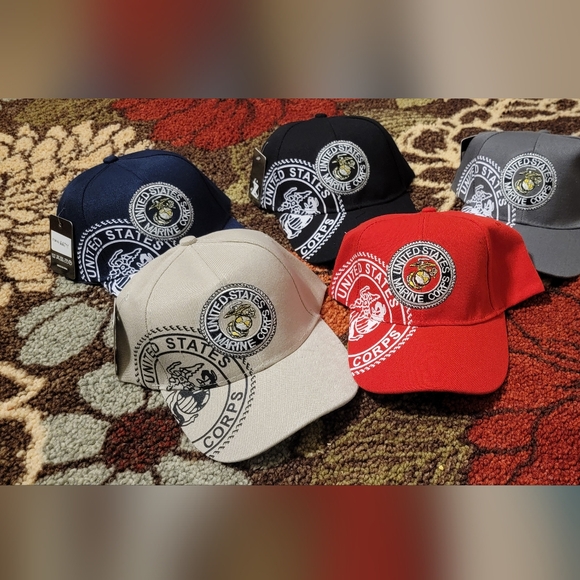 Accessories | New In Package Usmc Adjustable Caps White Black Blue Red ...